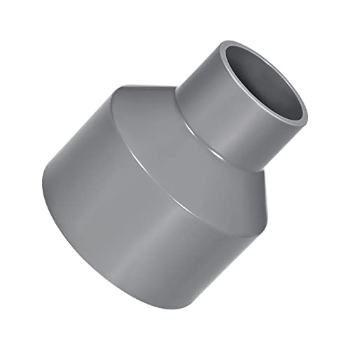 METALLIXITY Duct Reducer, (2-1/2 to 1 -1/4 Inch), PVC Pipe Increaser DWV Reducing Coupling - for Water Supplies Build, DIY, Garden Shelf Greenhouse, Gray