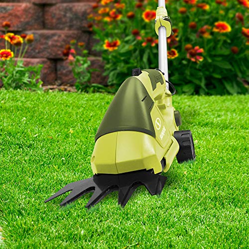 Sun Joe HJ605CC Cordless 2-in-1 Grass Shear + Hedge Trimmer w/Extension Pole, Green
