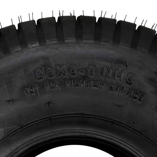 MOTORHOT 2Pcs Lawn Mower Turf Tires 20x8-8 Tractor Turf Garden Golf Cart Tires 20x8x8 4PR Tubeless