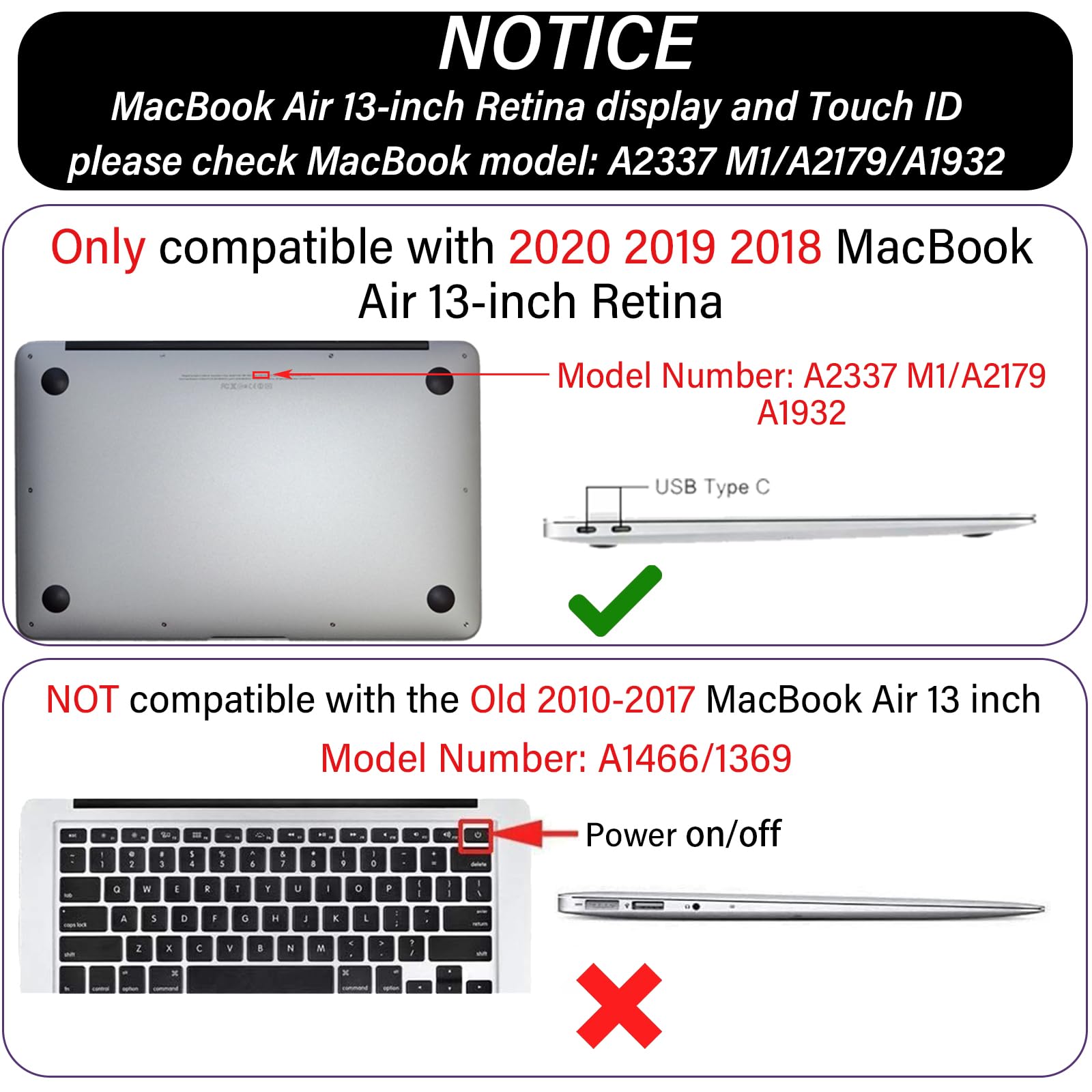 Miwasion Woven Fabric Design Compatible with MacBook Air 13 inch Case 2020-2018 Release(A2337 M1 A2179 A1932) with Touch ID & 2 Pack Keyboard Protectors,Webcam & Laptop Sleeve Bag & Screen Protector