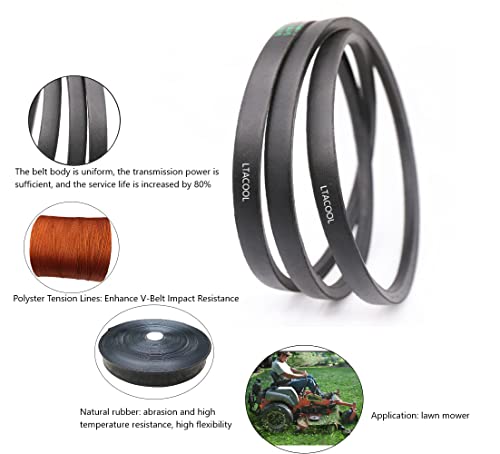 Garden Lawn Mower Deck Belt 1/2" x 151" Compatible with Ferris 23256, 5023256,Simplicity 5023256, 5023256SM,Snapper 5023256, 5023256SM,JD M152398