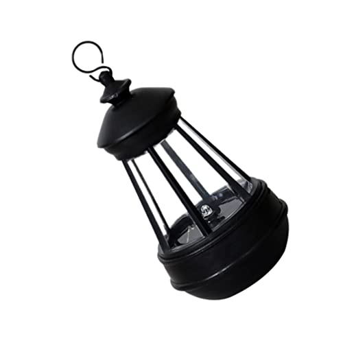 Happyyami Led Decor Solar Garden Lantern Outdoor Hanging Lights Vintage Small Lamp Decorative Lantern LED Lamp Lights for Garden Patio Indoor Outdoor Black Outdoor Ornament Lights