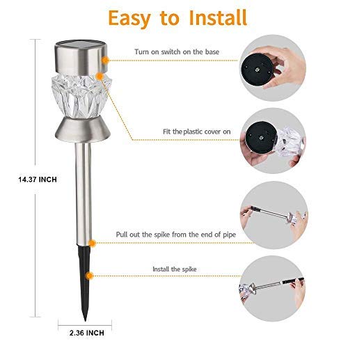 SUNNYPARK Solar Pathway Lights Outdoor, 6 Pack Solar Garden Lights, Color Changing LED Landscape Stake Outdoor Solar Lights for Walkway, Pathway