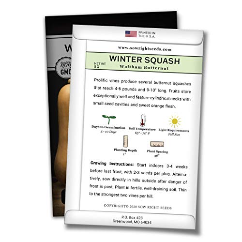 Sow Right Seeds - Waltham Butternut Winter Squash Seed for Planting - Non-GMO Heirloom Packet with Instructions to Plant a Home Vegetable Garden