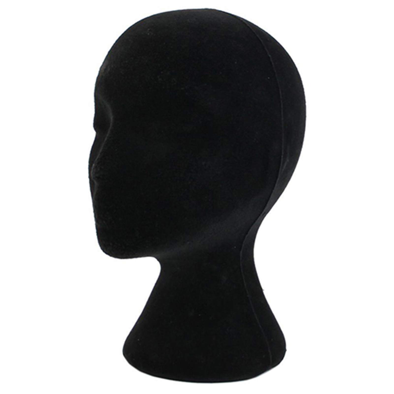 Foam Mannequin,Female Head Model Wig Hair Hat Display Foam Mannequin Manikin White (Black)
