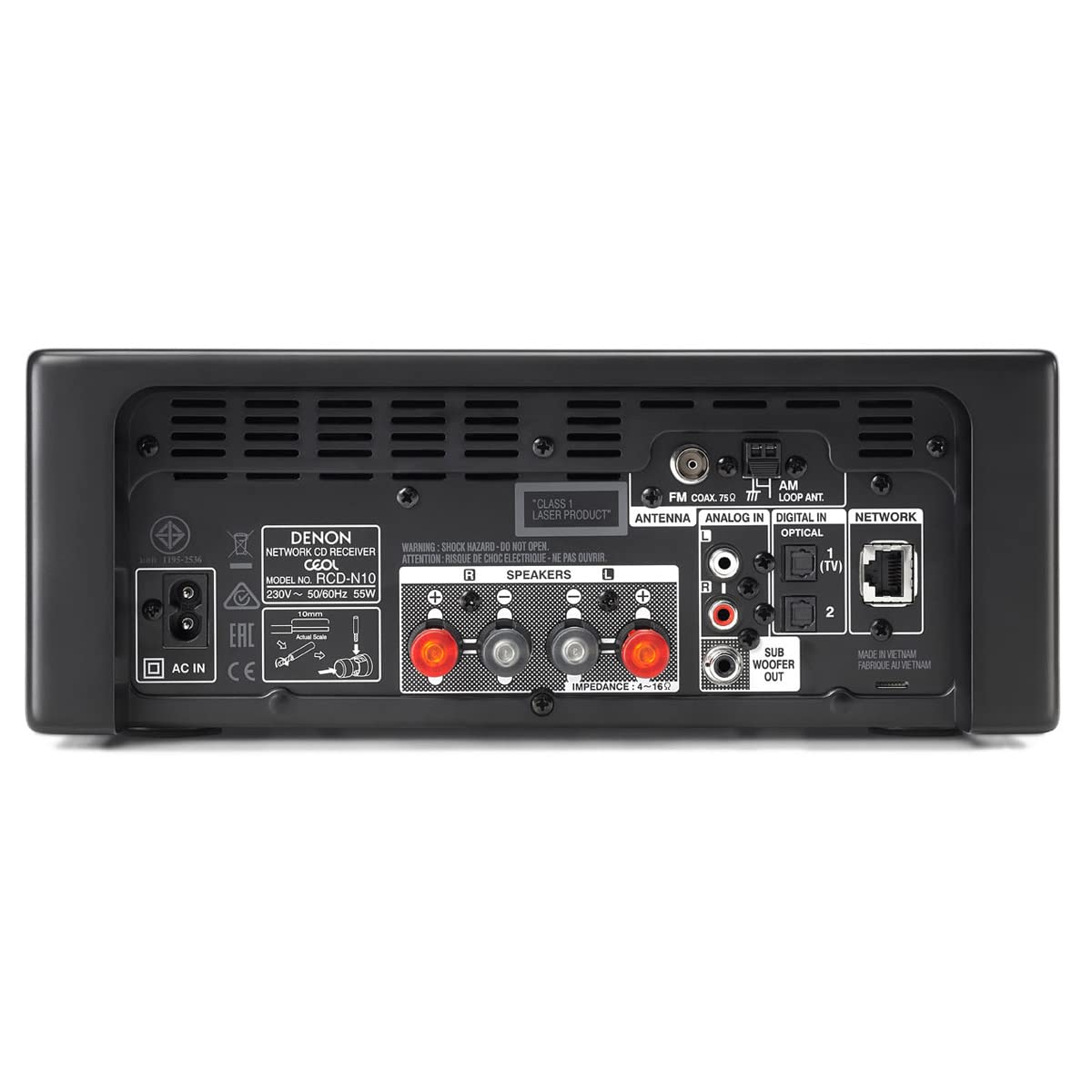 Denon Receiver RCD-N10 with Polk Audio Signature S10E Bookshelf Speaker (Pair) Home Theater Bundle