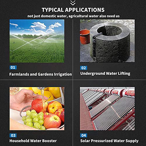 TDRRICH 3/4HP water pressure booster pump with Smart Controller for whole house,Self-priming Jet Transfer Pump Pressure Switch Automatic System 110v AC for Lawn Garden Sprinkler Irrigation