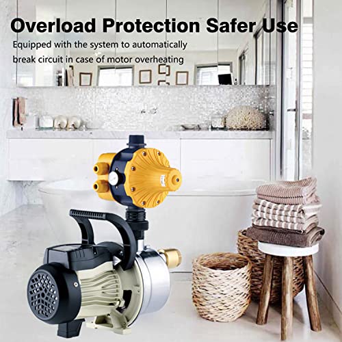TDRRICH 3/4HP water pressure booster pump with Smart Controller for whole house,Self-priming Jet Transfer Pump Pressure Switch Automatic System 110v AC for Lawn Garden Sprinkler Irrigation