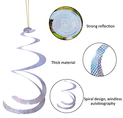 3 Pack Spiral Reflectors Bird Blinder Spinner, Bird Repellent Disc, Bird Reflective Disks, Keep Birds Away Bird Deterrent Devices Scare disc