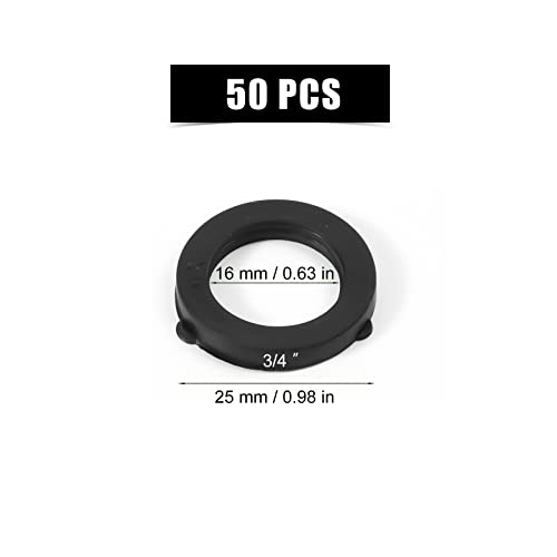 SAVITA 50pcs Garden Hose Washers, Rubber Washers Seals Ring Garden Hose o Ring Fit All Standard 3/4inch Garden Hose Fittings (Black)