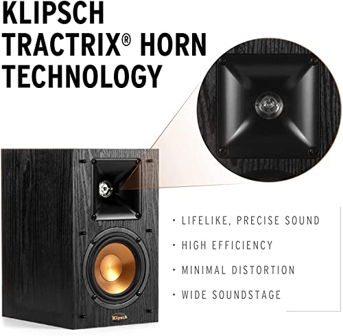 Klipsch F-200-BLACK Synergy Black Label Floorstanding Speakers with Klipsch B-100-BLACK Bookshelf Speakers, Klipsch C-200-BLACK Center Channel Speaker and a Klipsch R-120SW 200 Watt Subwoofer (2019)