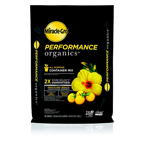 Miracle-Gro Performance Organics All Purpose Container Mix, 16 qt. - Organic, All Natural Plant Soil - Feed for up to 3 Months - All-Purpose Formula for Vegetables, Flowers and Herbs