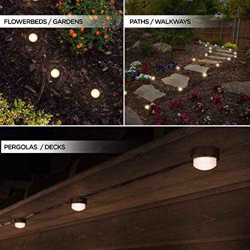Enbrighten LED Mini Ground Lights, 36 Mini Path Lights, 92ft, Color Changing, Remote Control, Outdoor Path Lighting, 41357
