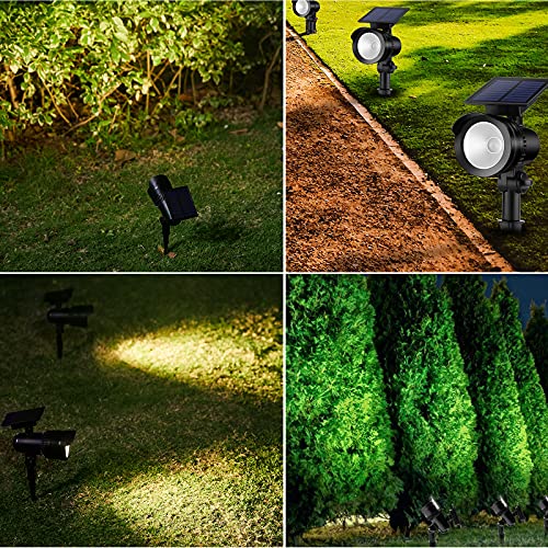 Brightown Solar Spot Lights Outdoor - Waterproof Solar Garden Lights, 360°Adjustable Solar Lights, Auto On/Off Solar Powered Landscape Spotlights for Garden Backyard, Pack of 4