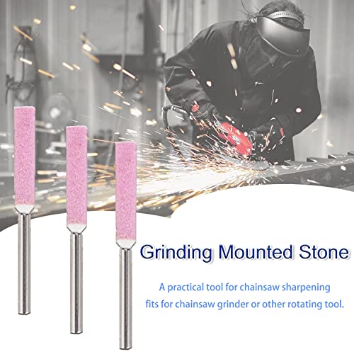 Burr Grinding Stone File - 15Pcs 3 Sizes Diamond Chainsaw Sharpener Rotary Bit Set Polishing Sharpening Garden Tool for Lawn Mower Chainsaw Parts Garden, 4.0/4.8/5.5mm