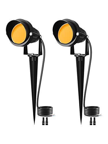 DOREIO 15W Low Voltage Landscape Lights with Wire Connectors, Outdoor Led Landscape Lighting 12V 24V Landscaping Spotlights for Garden Pathway Wall Tree IP66 Waterproof 3000k Warm White Light(2 Pack)