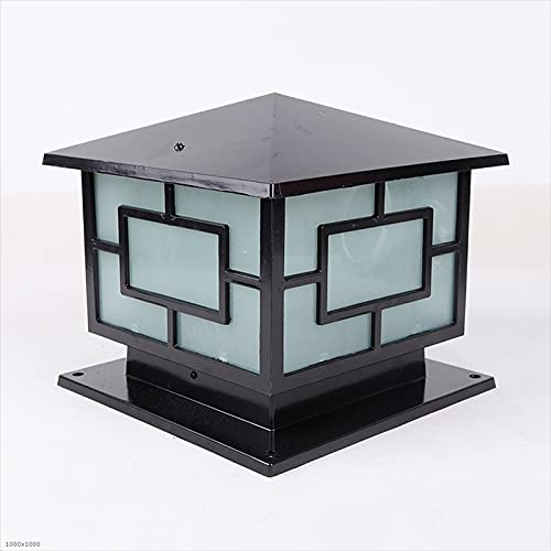 Wylolik Pillar Lights Outdoor, Patio Waterproof Column Lamp Villa Garden Courtyard Fence Deck Stigma Lamps Square E27 Pedestal Lantern Exterior Rainproof Pathway Lighting