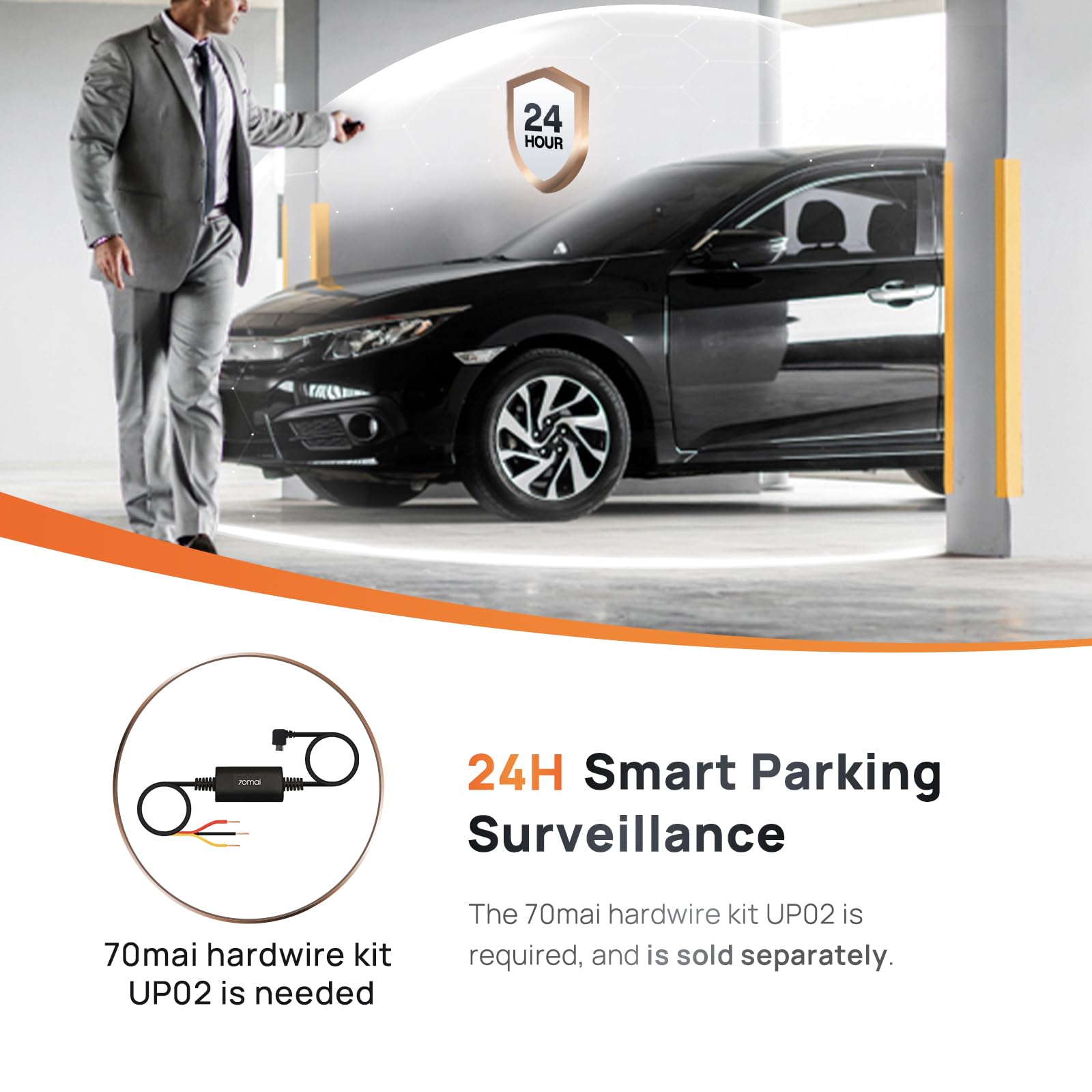 70mai Dash Cam Lite, 70mai Micro SD Card 32GB, 1080P Full HD, Sony IMX307, Built-in G-Sensor, 130° Wide Angle FOV, WDR, Night Vision, Loop Recording