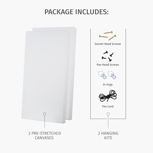 PIXY CANVAS Value Pack of 2 Stretched Canvas 10x12 inch, 1-1/2 (1.5) inch deep for Your Paintings/Artwrok/Wall Art/Wall Decor (Pack of 2 Canvas, 10 x 12 inch, Portrait)