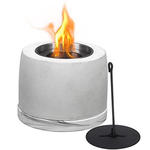 Tabletop Fire Pit, Indoor Table Top Firepit, Patio Alcohol Concrete Fire Pits Outdoor Fireplaces, Round Fire PitΒ for MakingΒ Smores inΒ Patio,Β Garden, Balcony