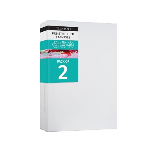 PIXY CANVAS Value Pack of 2 Stretched Canvas 10x12 inch, 1-1/2 (1.5) inch deep for Your Paintings/Artwrok/Wall Art/Wall Decor (Pack of 2 Canvas, 10 x 12 inch, Portrait)