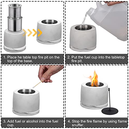 Tabletop Fire Pit, Indoor Table Top Firepit, Patio Alcohol Concrete Fire Pits Outdoor Fireplaces, Round Fire Pit for Making Smores in Patio, Garden, Balcony