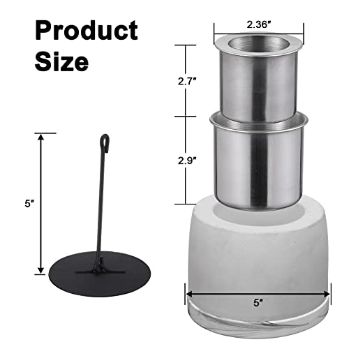 Tabletop Fire Pit, Indoor Table Top Firepit, Patio Alcohol Concrete Fire Pits Outdoor Fireplaces, Round Fire Pit for Making Smores in Patio, Garden, Balcony