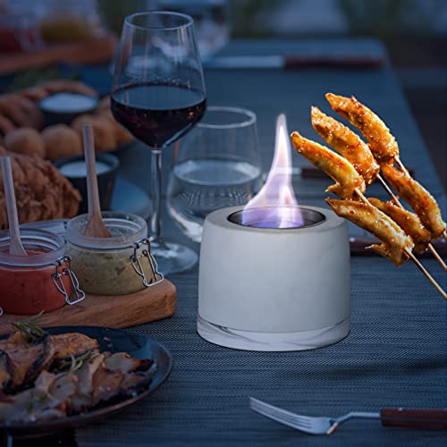 Tabletop Fire Pit, Indoor Table Top Firepit, Patio Alcohol Concrete Fire Pits Outdoor Fireplaces, Round Fire Pit for Making Smores in Patio, Garden, Balcony