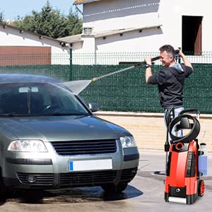 mrliance Electric Pressure Washer 1.9GPM Power Washer 1800W High Pressure Washer Cleaner Machine with 5 Interchangeable Nozzle & Hose Reel, Best for Cleaning Patio, Garden,Yard