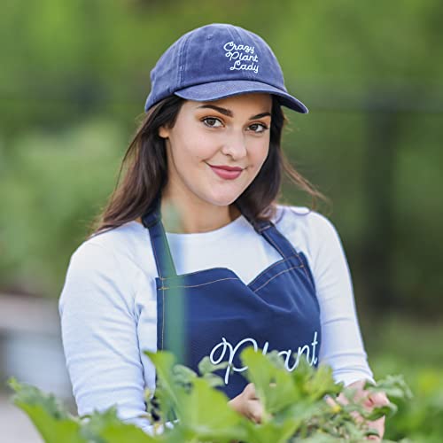 Laila and Lainey Crazy Plant Lady Hat - Garden Hat - Gift for Woman Gardener - Gift for Succulent Plant Lovers, blue, one size