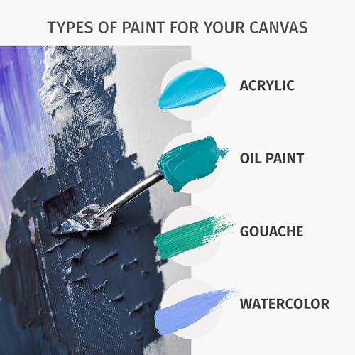 PIXY CANVAS Value Pack of 1 Stretched Canvas 10x12 inch, 1-1/2 (1.5) inch deep for Your Paintings/Artwork/Wall Art/Wall Decor (Pack of 1 Canvas, 10 x 12 inch, Landscape)