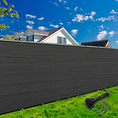 KANAGAWA 5ft x30ft Privacy Screen Fence, 90% Blockage Heavy Duty 175 GSM Fencing Mesh Net Cover for Outdoor Wall Garden Yard Backyard Cable Zip Ties Included Black-Available for Customied Sizes