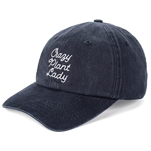 Laila and Lainey Crazy Plant Lady Hat - Garden Hat - Gift for Woman Gardener - Gift for Succulent Plant Lovers, blue, one size