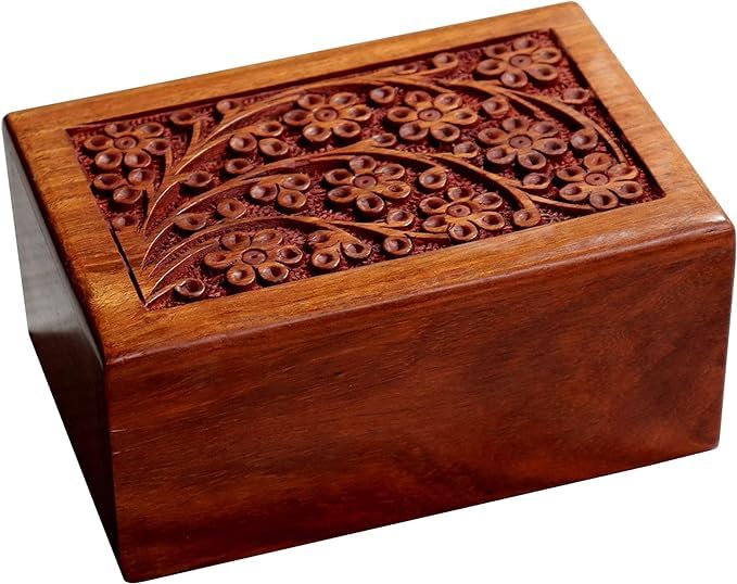 Tree of Life pet urns for Dog/cat Ashes | Wooden pet urns for Large Dogs Ashes | Handmade Cremation pet urns with Bottom Opening System | ((A))