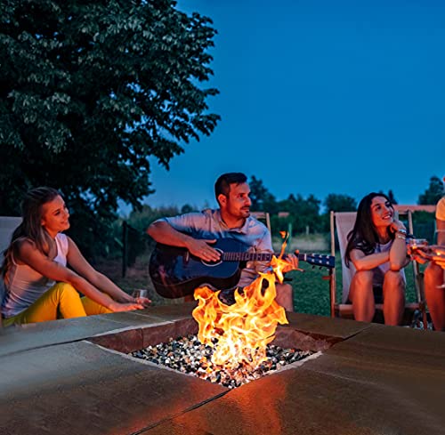 Z Zennister Fire Pit Glass Rocks, High Luster, 1/2" Reflective Tempered Fire Glass in Silver, 10 Pound Jar for Natural or Propane Fireplace, Crushed Glass Stones for Firepit, Garden or Patio