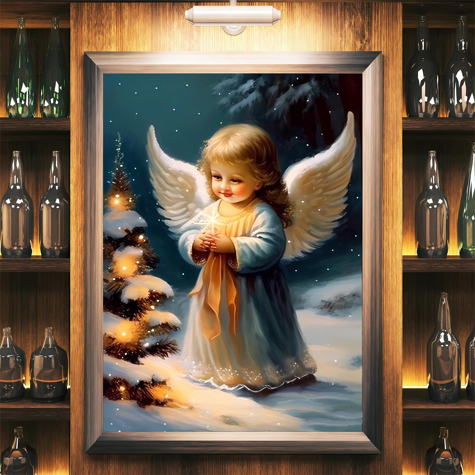 Worihut 5D Diamond Painting Kits for Adults, Angel DIY Full Round Diamond Art with Accessories & Tools,Wall Decoration Crafts for Home Wall Decor 16x20 Inch