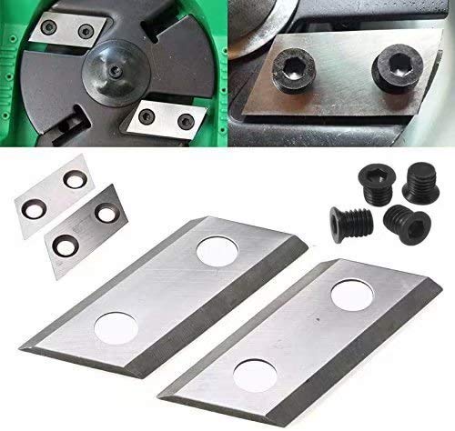 Jwn 2pcs Garden Shredder Chipper Blades Cutters with 4 Screws Nuts Kit 2 Hole Metal Garden Tools Set