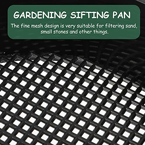 Happyyami 5pcs Garden Sieve Mesh Sifting Pan Portable Soil Sifter Plastic Soil Sieve Set Gardening Tool