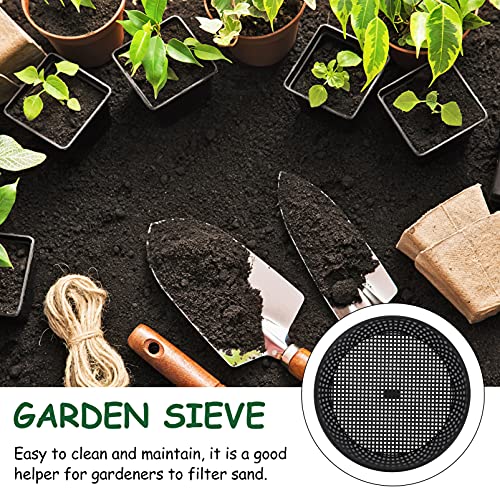 Happyyami 5pcs Garden Sieve Mesh Sifting Pan Portable Soil Sifter Plastic Soil Sieve Set Gardening Tool
