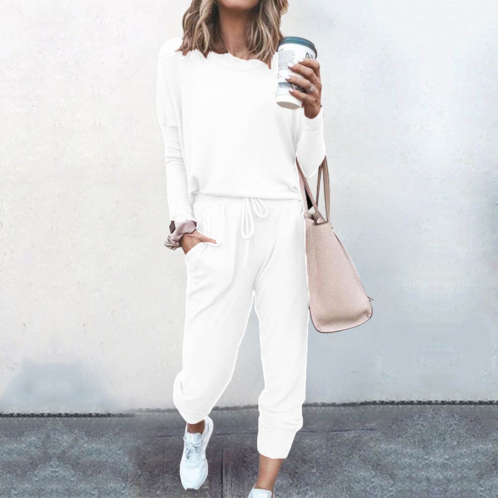 My Orders Placed Recently by me My Account 2023 Sweatsuits for Women Set 2 Piece Outfits Crewneck Long Sleeve Tops Long Pants Plus Size Tracksuit with Pockets