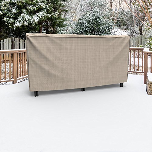 Budge P9A12PM1 English Garden Log Rack Cover Heavy Duty and Waterproof, 2' L x 8' W x 4' H, Tan Tweed