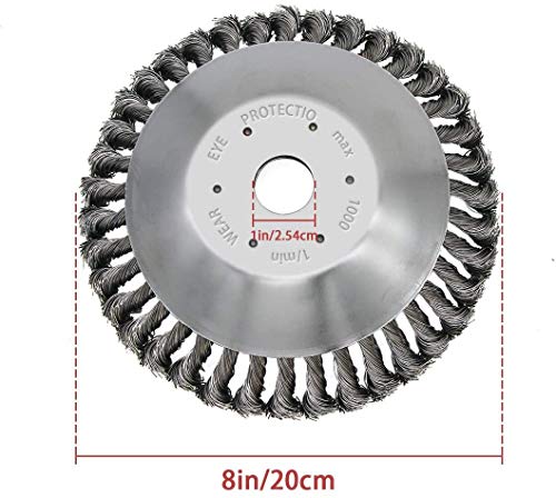IRmm 8 Inch Steel Wire Brush Cutter Trimmer Head Replacement Garden Grass Weed Brush Cutting Head for Rust Removal,Paving Stone, Pavement Joints or Driveway