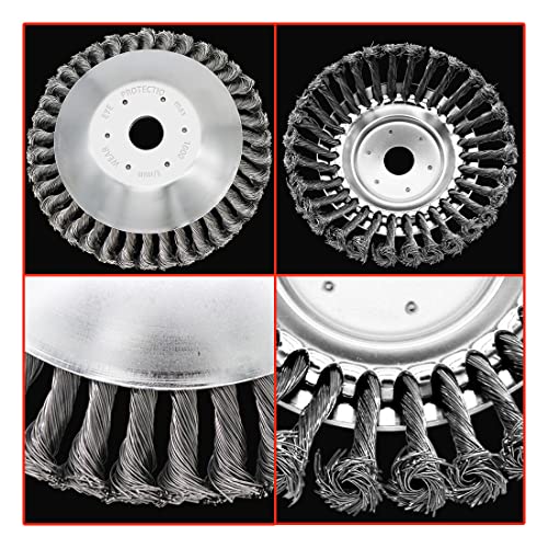 IRmm 8 Inch Steel Wire Brush Cutter Trimmer Head Replacement Garden Grass Weed Brush Cutting Head for Rust Removal,Paving Stone, Pavement Joints or Driveway