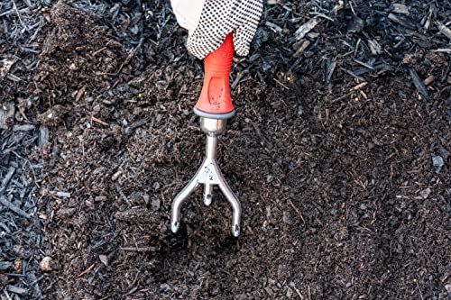 Garden Weasel 91367 Double-Sided Garden Cultivator Hand Tiller - for Loosening Soil, Weeding and Digging - Weather and Rust Resistant