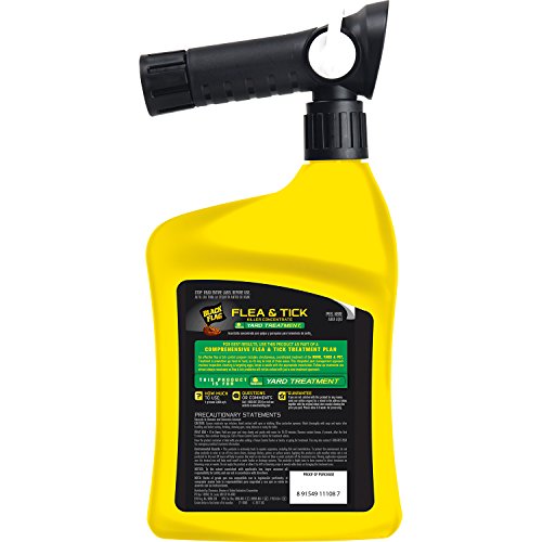 Black Flag Flea and Tick Killer Concentrate Yard Treatment, 32 Ounces, Ready to Spray, Quickflip Hose End Sprayer & Cutter 61067 HG-61067 32Oz Rts Bug Free Spray, 1 Pack, Silver Bottle