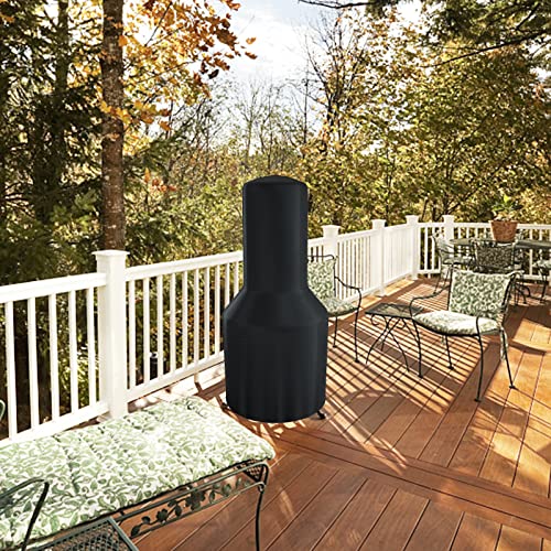 Nomiou Chiminea Cover,Waterproof,Windproof,Oxford Fabric Outdoor Garden Patio Heater Black Cover