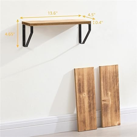 TFER Floating Wall Shelves for Bedroom/Bathroom, Set of 3, Hanging Shelf for Living Room/Kitchen/Laundry Room, Wall Mounted Shelves, Rustic Wood Shelves Great Value Halloween Decoration for Home
