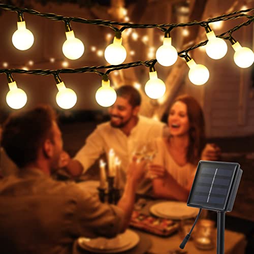 Solar String Lights Outdoor Waterproof - 66 Ft 120 LED Patio Globe Light Waterproof Solar Powered for Christmas Decor Garden Gazebo