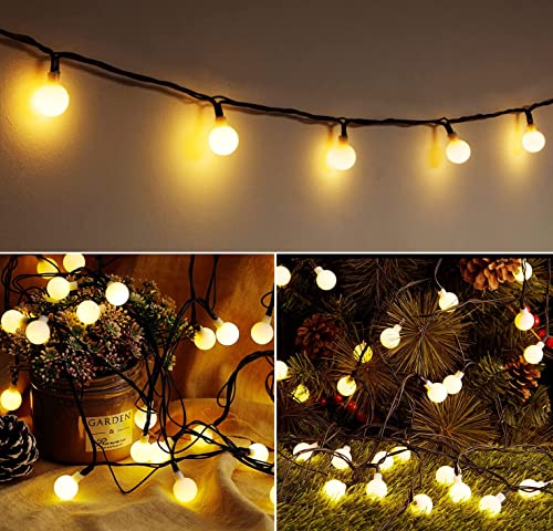 Solar String Lights Outdoor Waterproof - 66 Ft 120 LED Patio Globe Light Waterproof Solar Powered for Christmas Decor Garden Gazebo