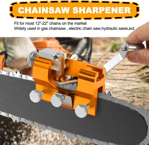 WEIKUELE Chainsaw Chain Sharpening Jig,Chain Saw Blade Sharpener Kit,Hand Crank Chainsaw Blade Sharpener?Chainsaw Sharpening Kit Suitable for All Kinds of Chain Saws (Large)